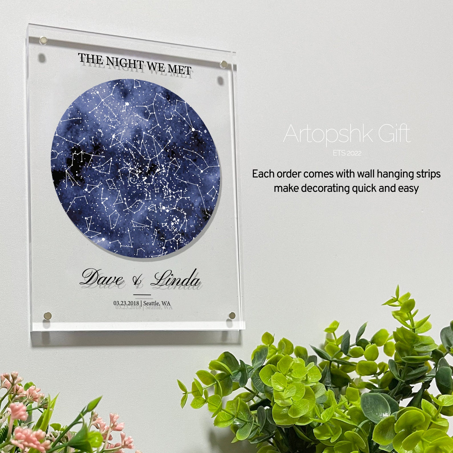 Custom Star Map Gift, Anniversary Gift for Him, Night Sky Print ...