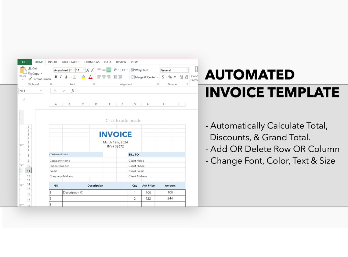 Editable Invoice Template Word, Business Invoice Template Word ...