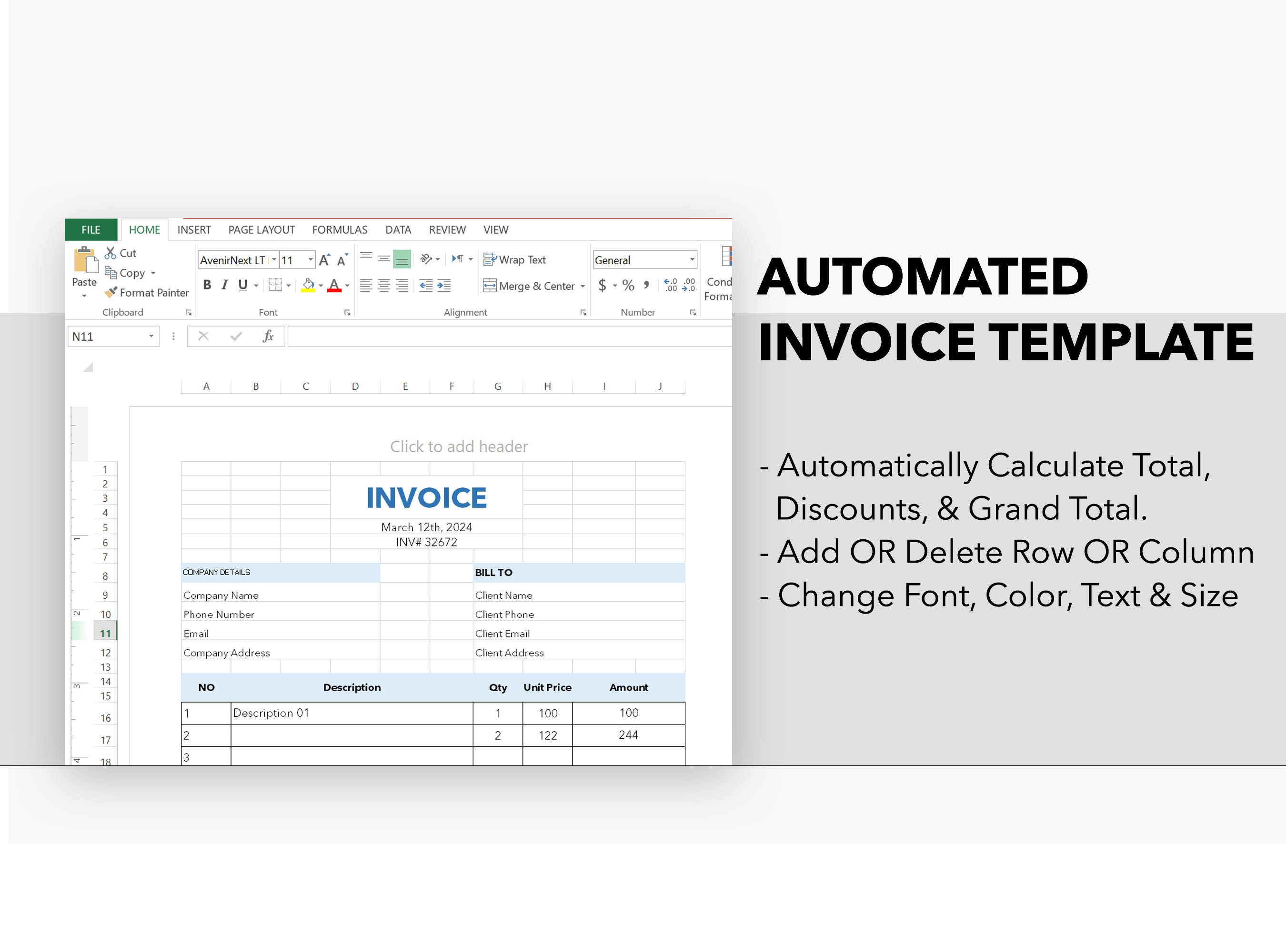 Editable Invoice Template Word Business Invoice Template Word And Microsoft Excel Professional