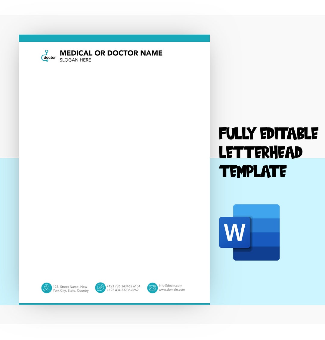 Doctor Letterhead, Letterhead Template for Doctor, Letterhead Template ...