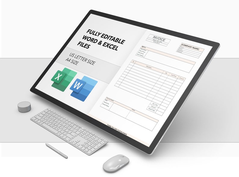 Plantilla de factura editable para Word y Excel / Recibo de factura ...