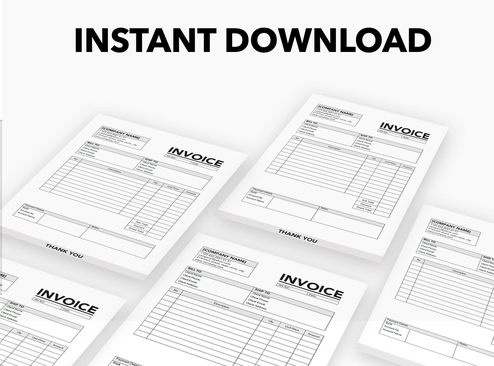 Invoice Template Word, Invoice Template Excel, Editable Invoice ...
