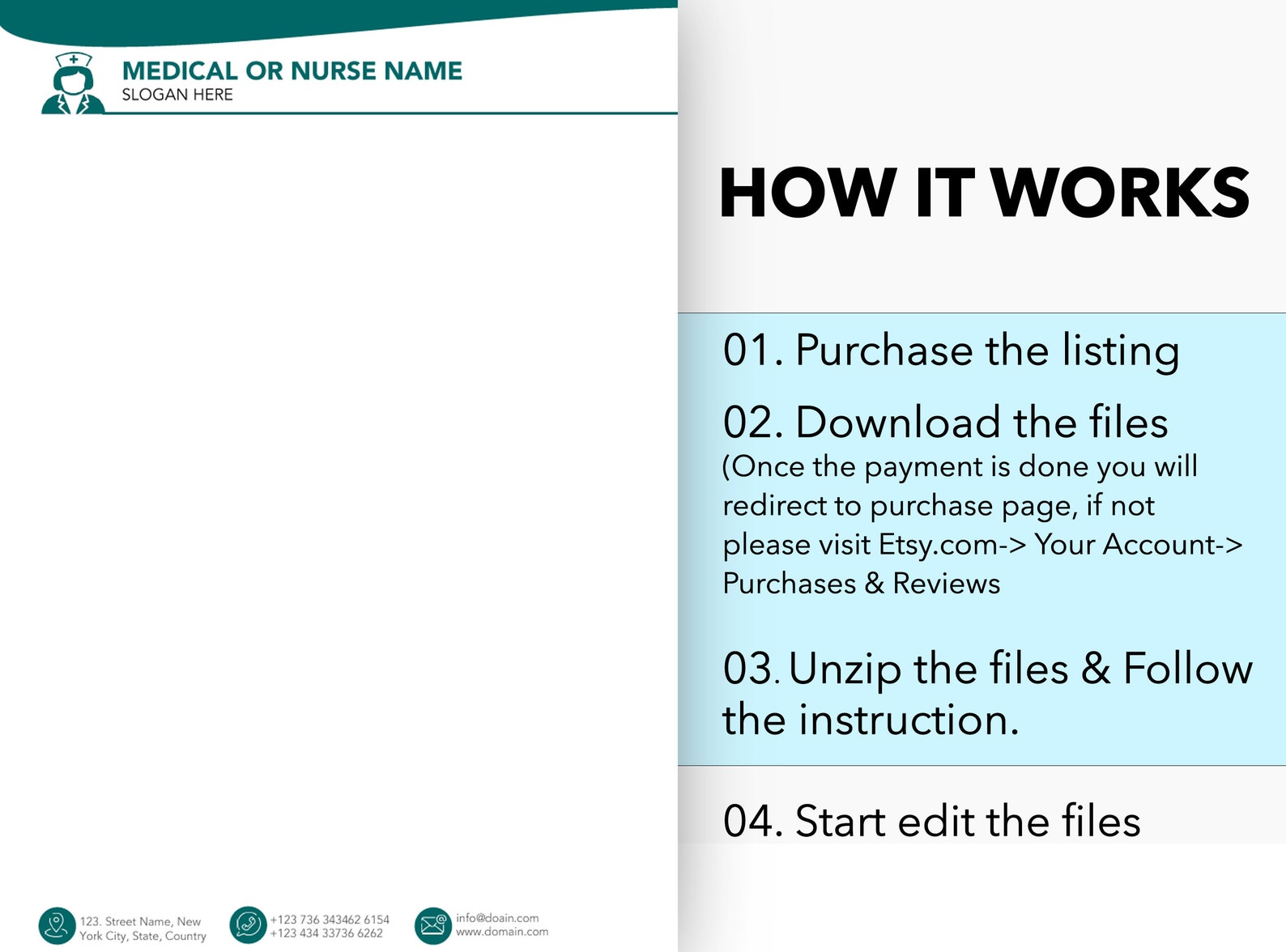 Nurse Letterhead, Letterhead Template, Doctor Letterhead Template ...