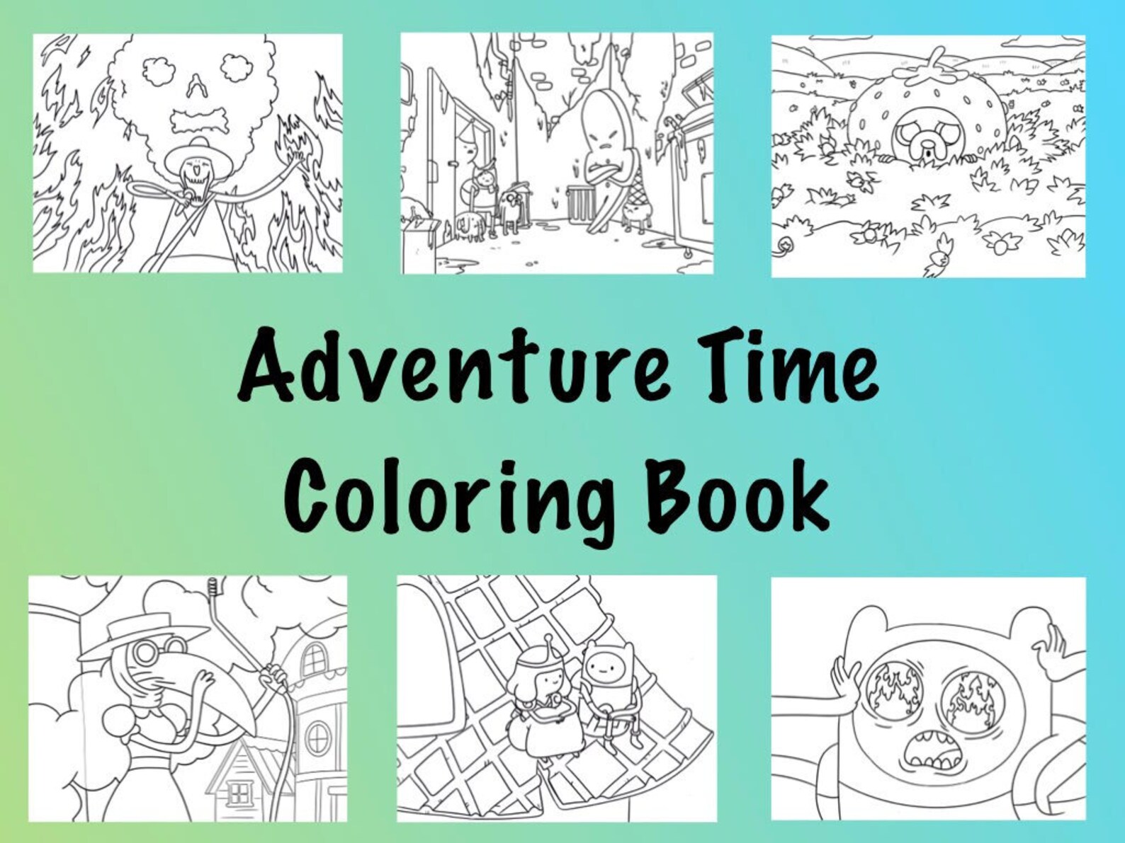 Printable Adventure Time Coloring Pages, Digital Download - Etsy