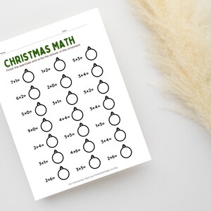 Christmas Ornament Addition Worksheet Digital Download - Etsy