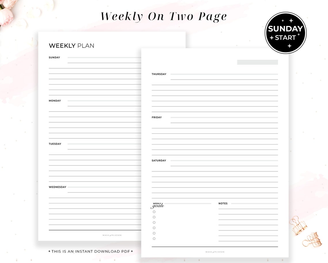 Undated Daily, Weekly, Monthly Planner Printable (a4/a5/letter/half ...