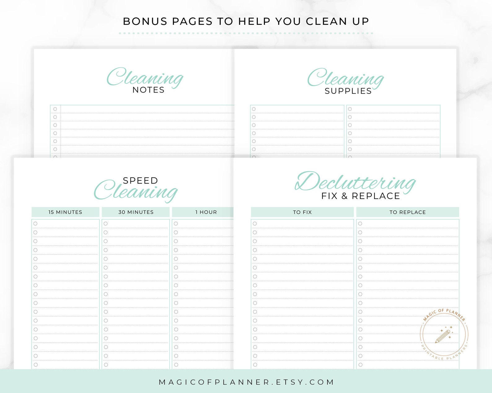 Spring Cleaning Planner, Printable Cleaning Checklist, Cleaning ...