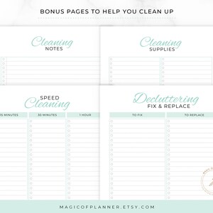 Spring Cleaning Planner, Printable Cleaning Checklist, Cleaning ...