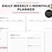 Daily, Weekly, Monthly Planner, Printable Planner Set, Undated Planner ...
