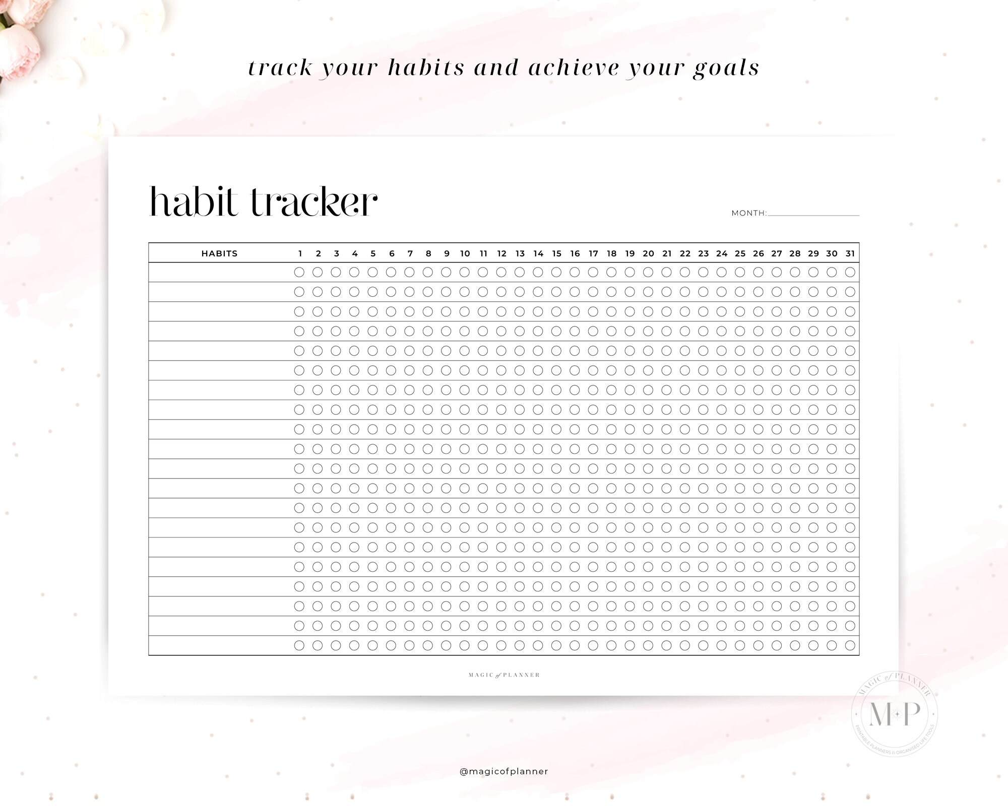 Habit Tracker Monthly Habit Tracker Daily Habit Tracker - Etsy