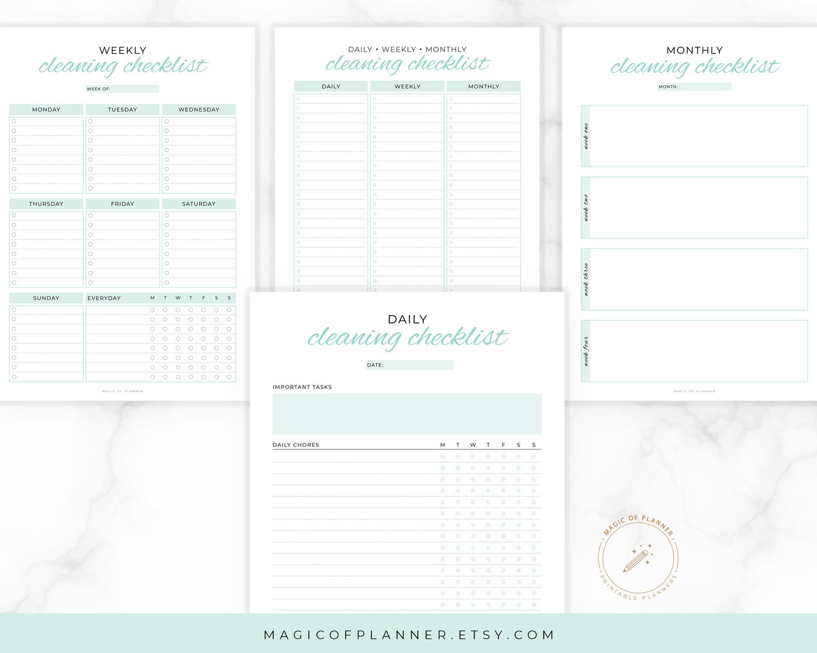 Spring Cleaning Planner, Printable Cleaning Checklist, Cleaning ...