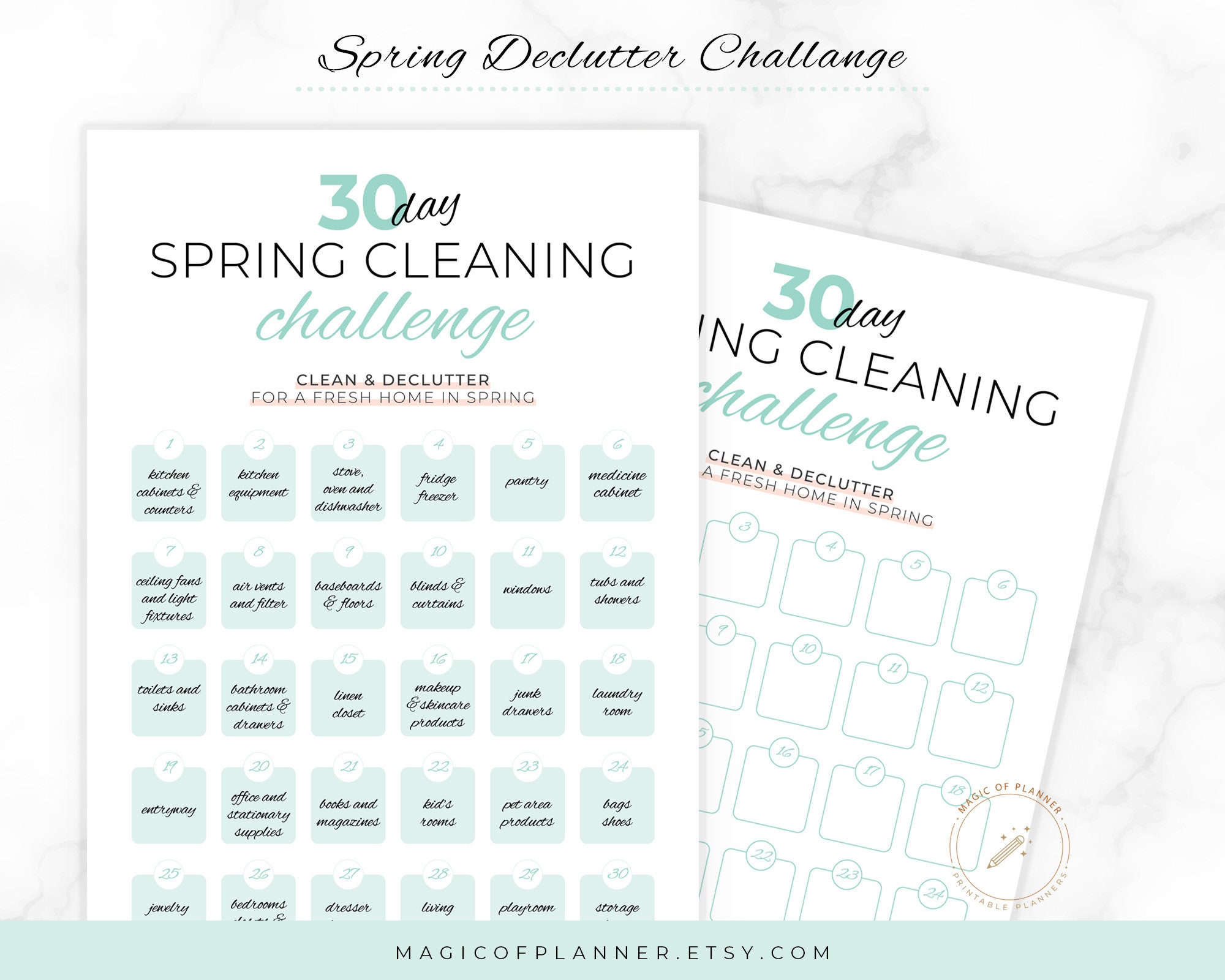 Spring Cleaning Planner, Printable Cleaning Checklist, Cleaning ...
