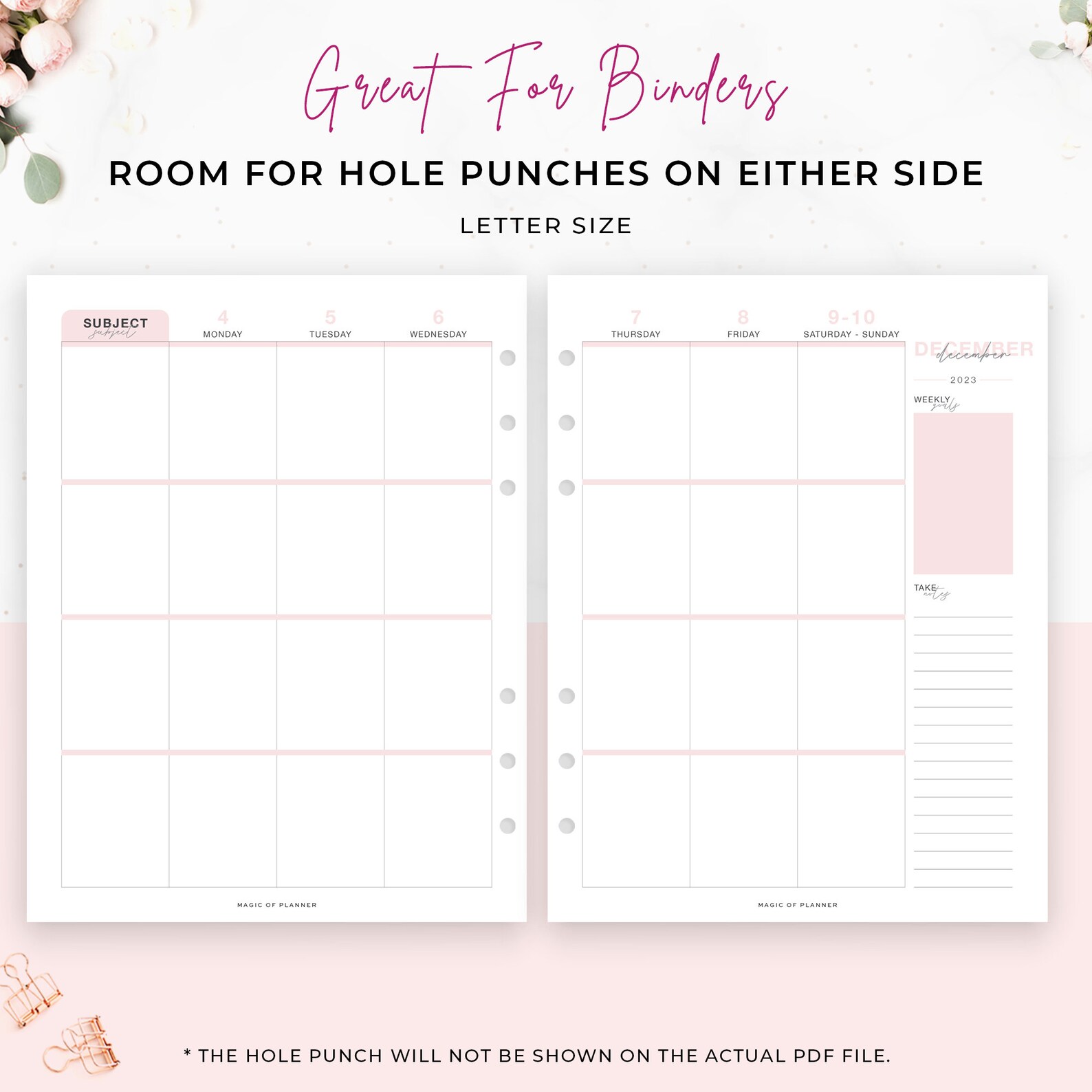 Weekly Lesson Planner Printable Academic Teacher Planner WOP - Etsy