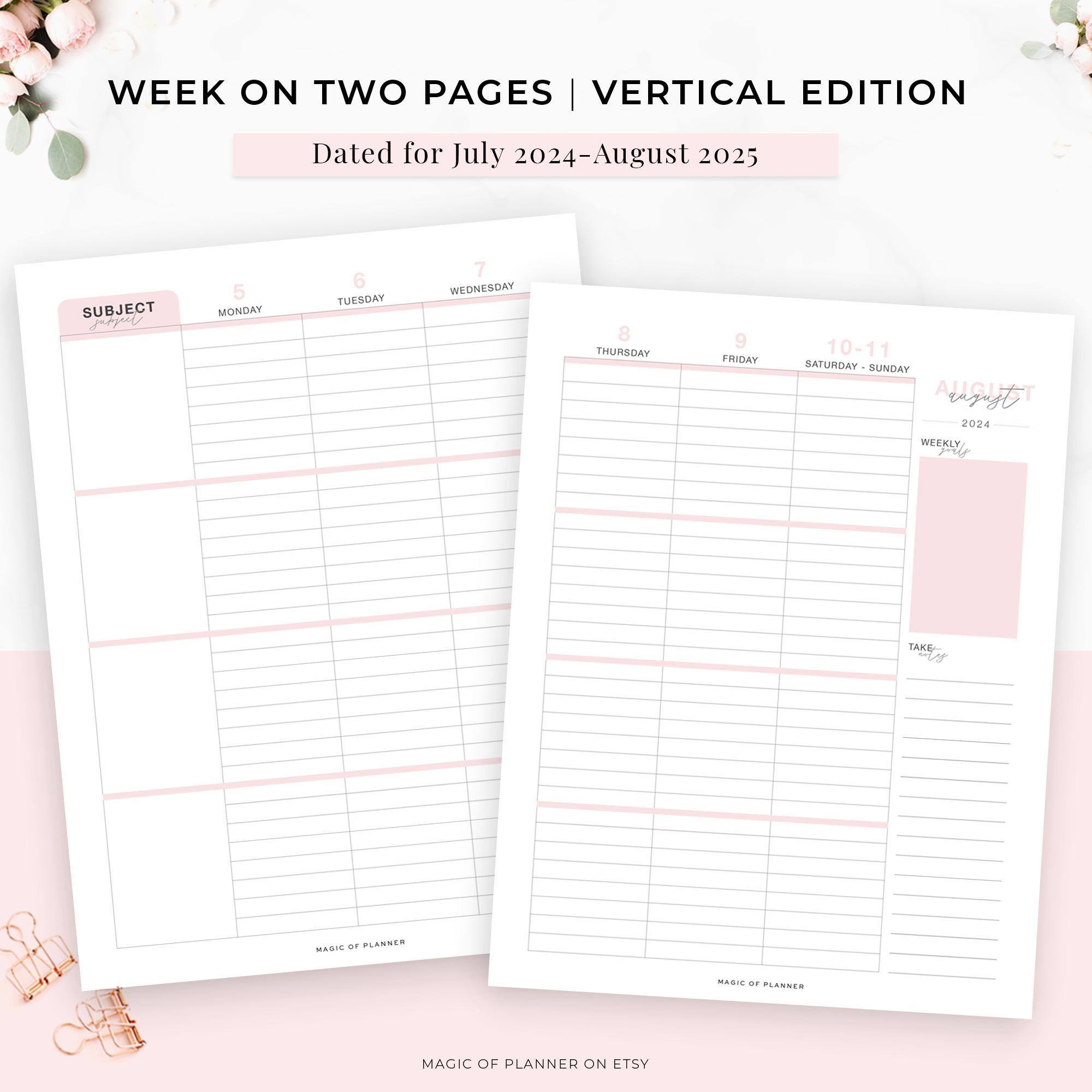 Weekly Lesson Planner Printable Academic Teacher Planner WOP Jul 2024 ...