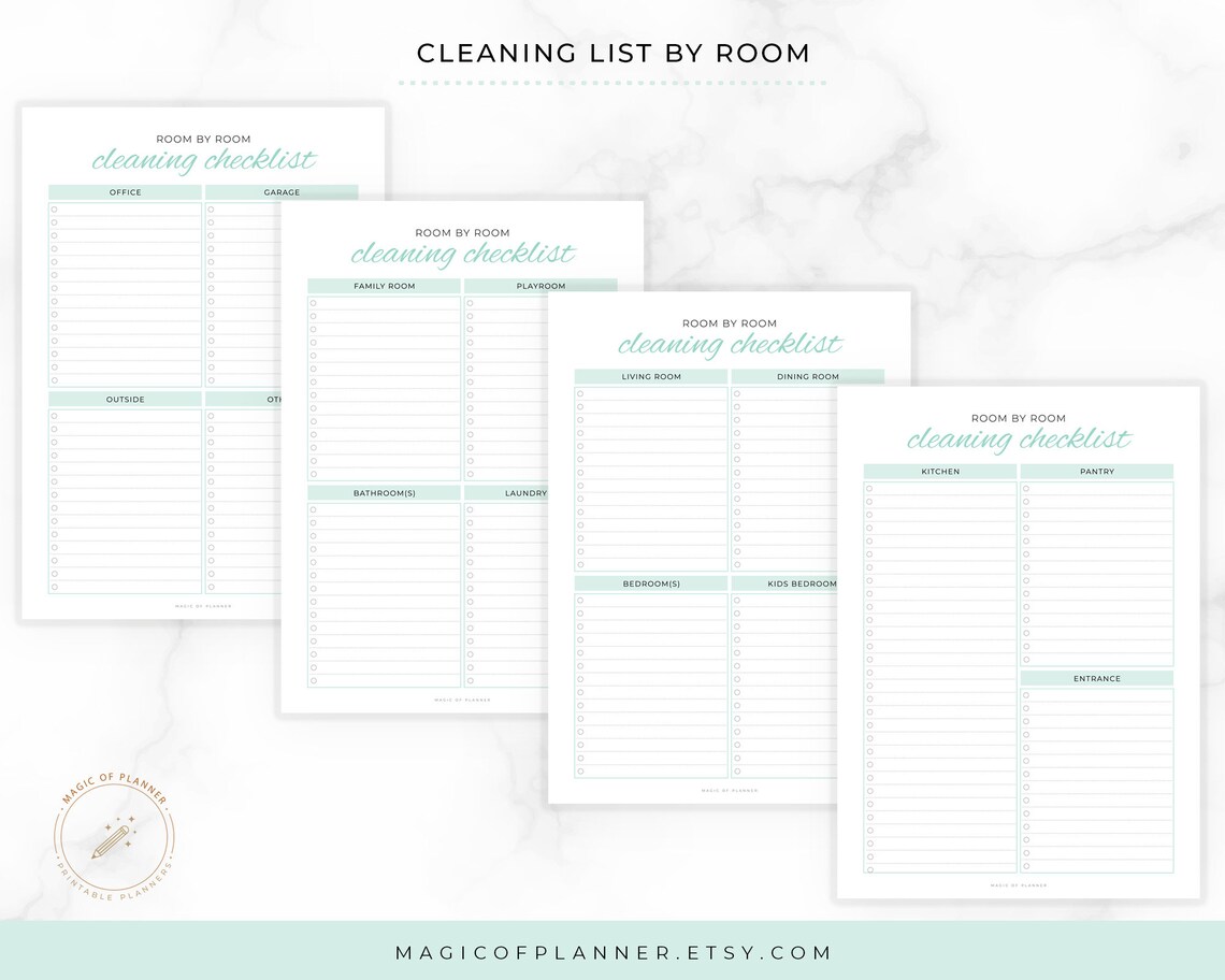 Spring Cleaning Planner, Printable Cleaning Checklist, Cleaning ...
