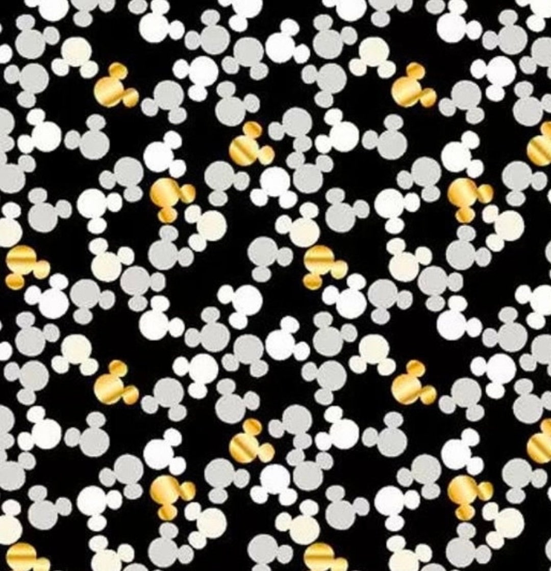 Mickey Mouse Icons Heads Cotton Fabric Disney Sold by the Half Yard ...