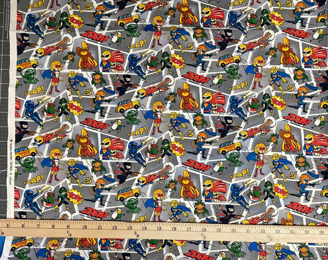 Hawaiian Super Hero Cotton Fabric by the HALF YARD Approx 18x44 100% ...