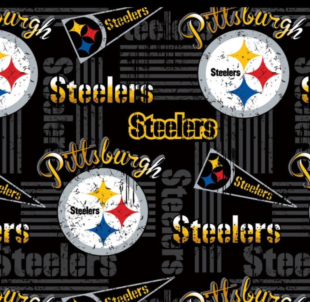 NFL Pittsburgh Steelers Licensed 100% Cotton Fabric Sold by the HALF ...