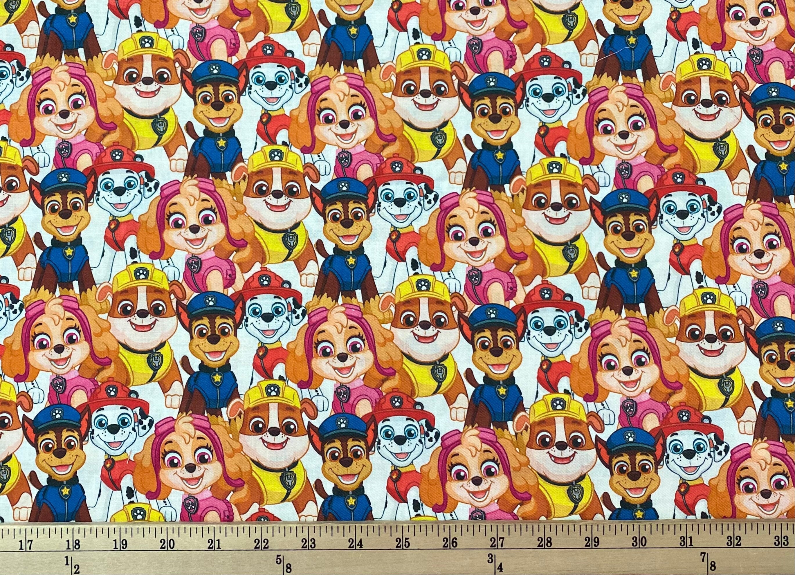 PAW Patrol Packed Cotton Fabric by the HALF YARD Approx 18x44 100% ...