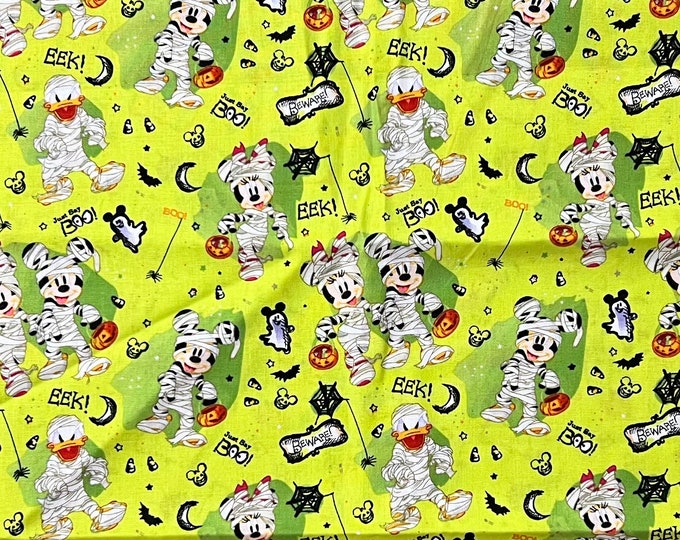 Mickey Mouse Just Say Boo 2019 Halloween Cotton Fabric Disney 100% ...