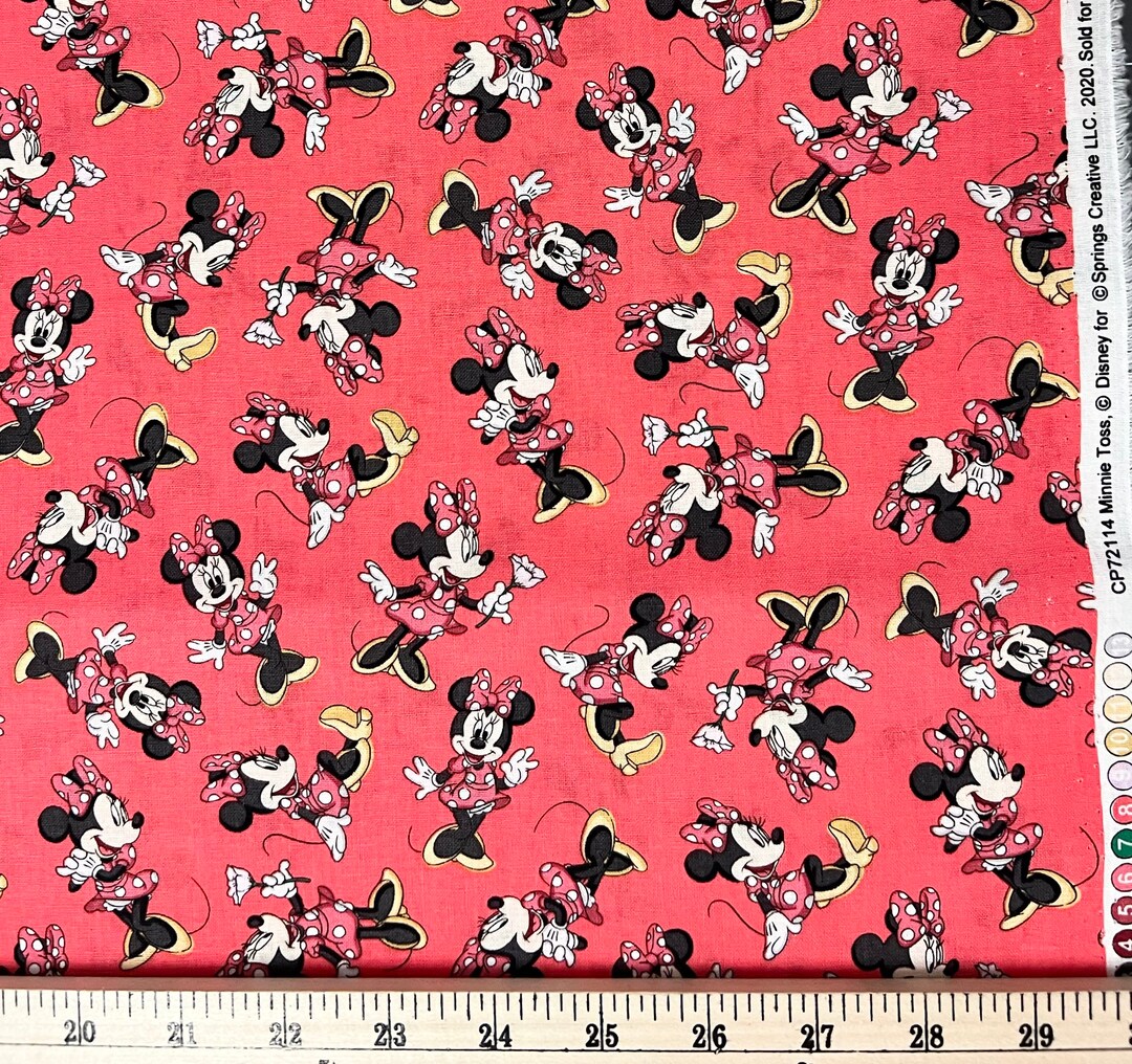 Minnie Mouse Cotton Fabric by the HALF YARD Approx - Etsy
