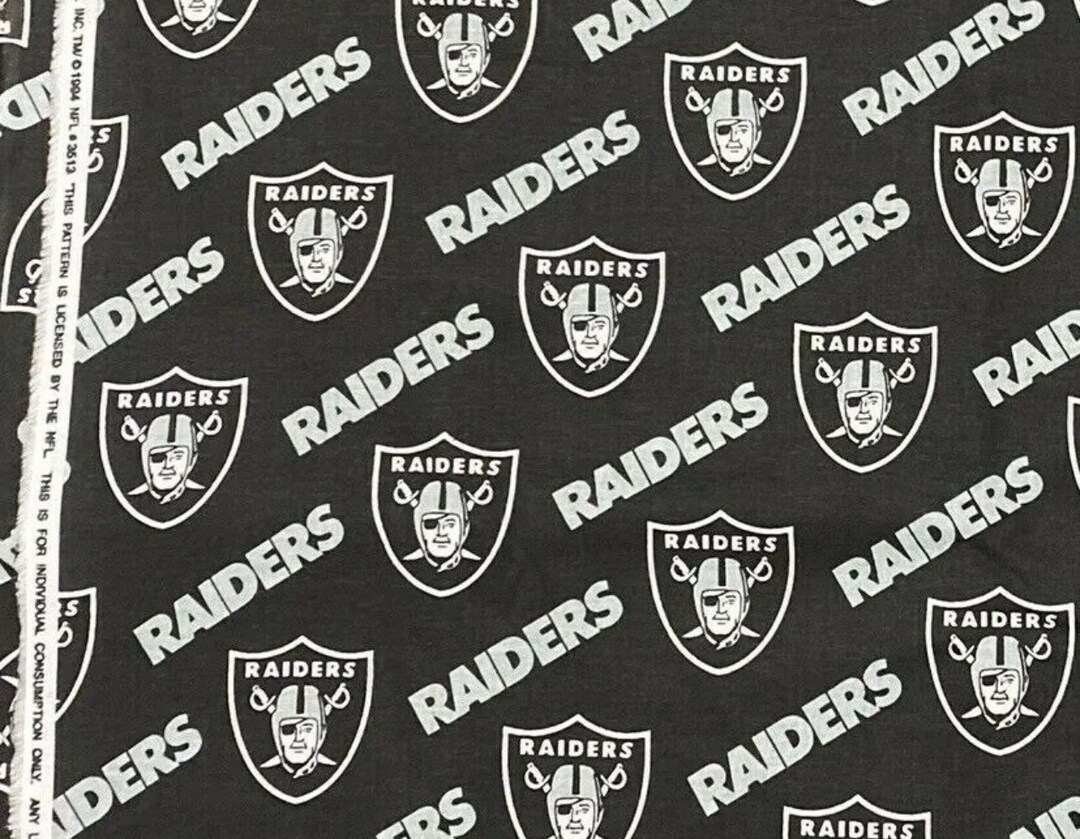 NFL Raiders Black Licensed 100% Cotton Fabric, Football - Etsy