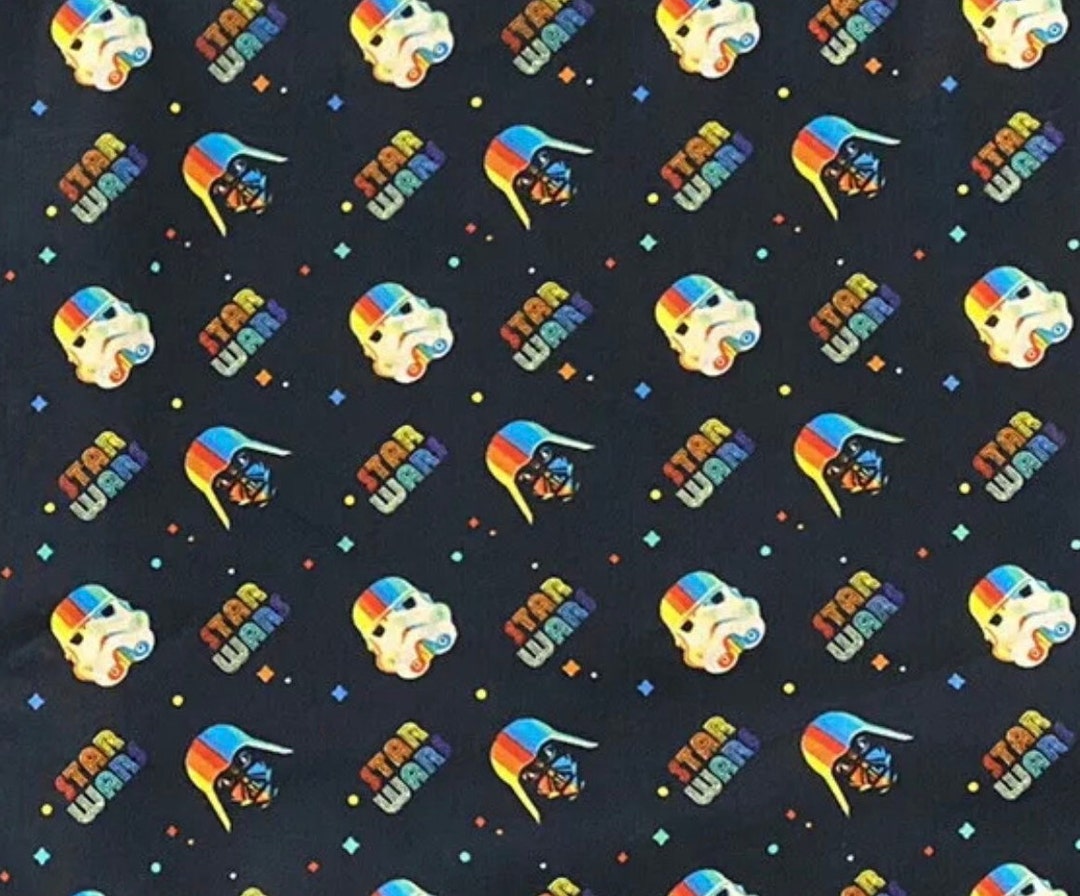 Star Wars Darth Vader Storm Trooper Rainbow Licensed Cotton Fabric by ...