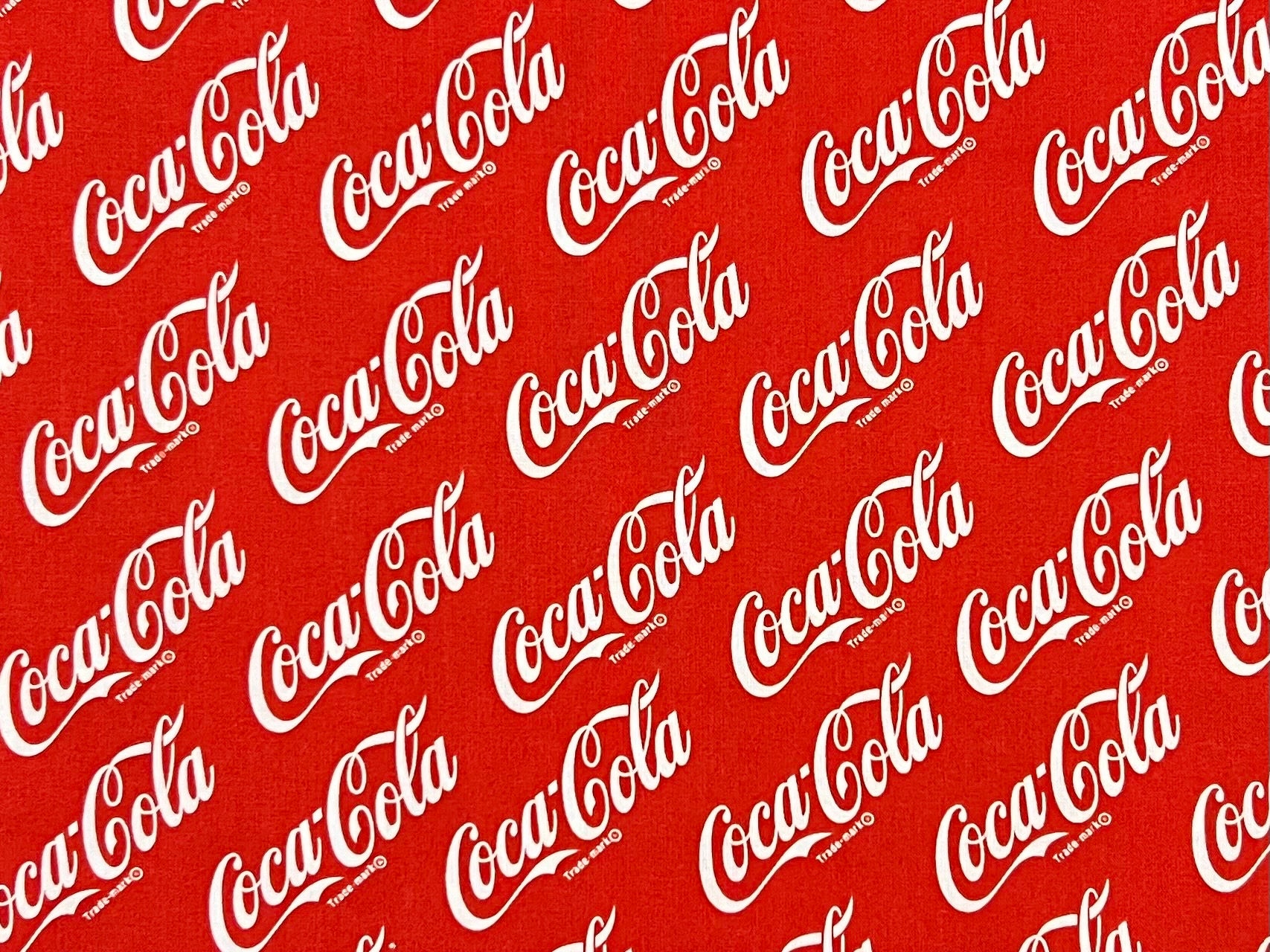 Coca Cola Fabric 100% Woven Cotton Fabric Sold by the HALF YARD Approx ...
