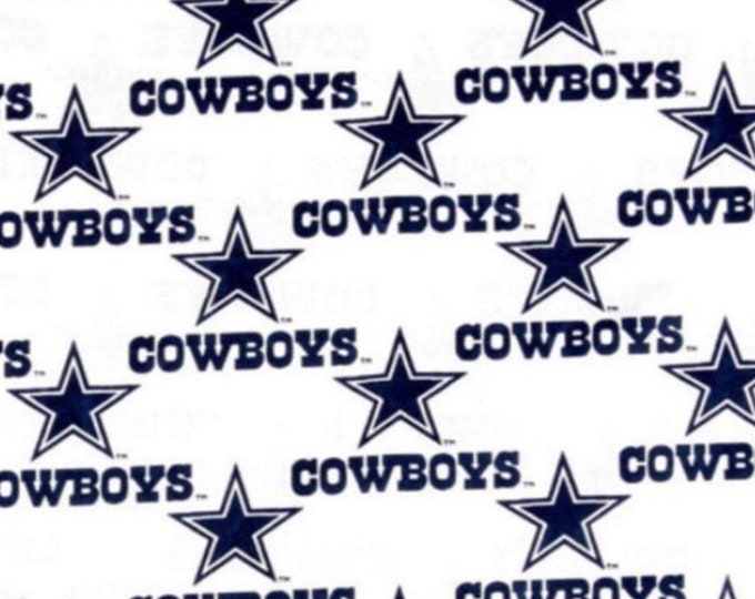 NFL Dallas Cowboys White Licensed 100% Cotton Fabric Sold by the HALF ...