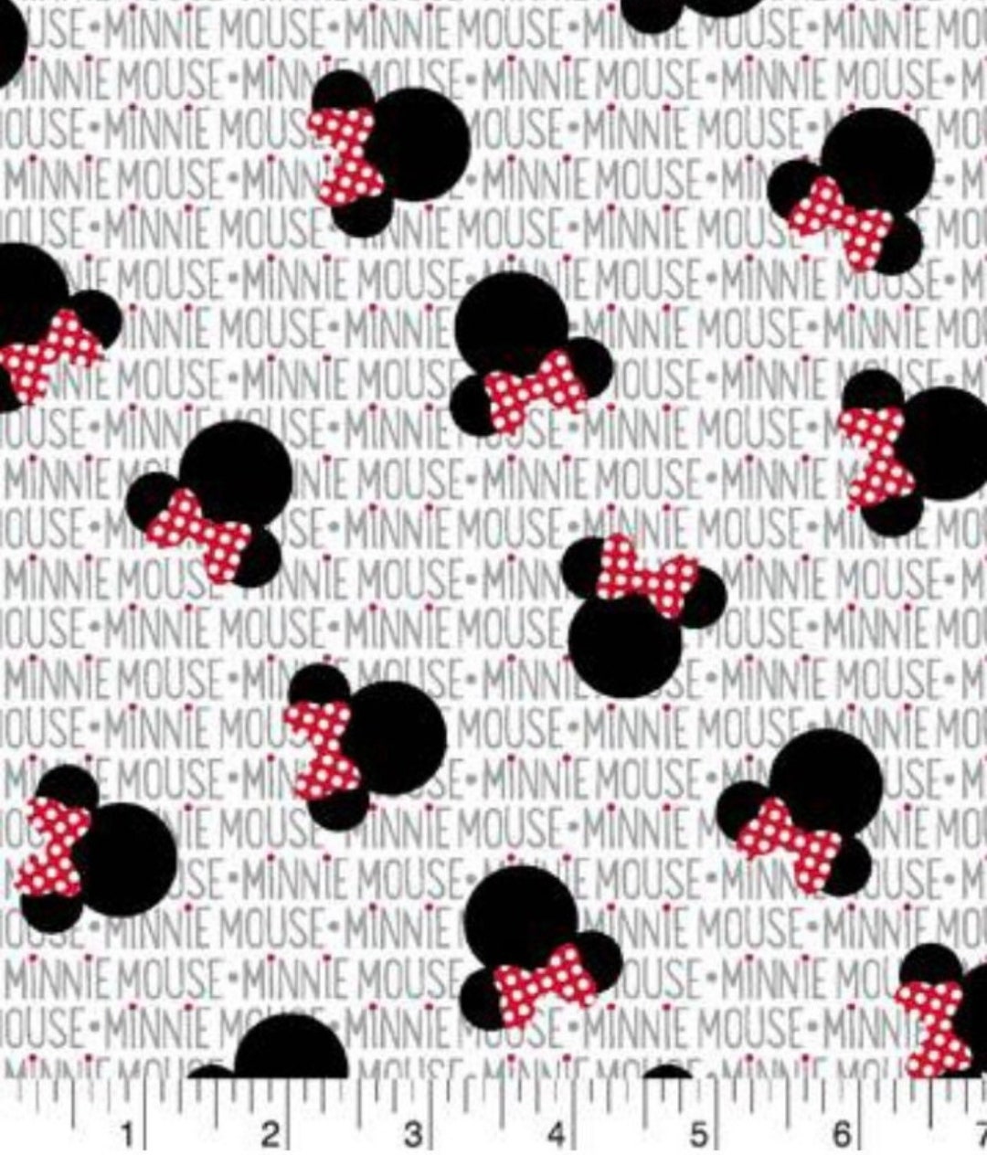 Minnie Mouse Cotton Fabric by the HALF YARD Approx 18"x44" Disney ...
