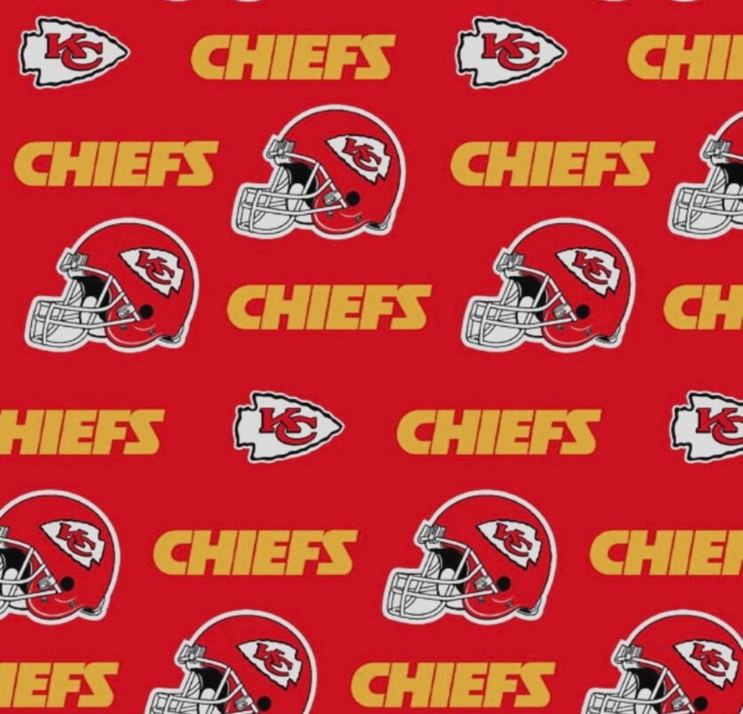 NFL Kansas City Chiefs Licensed 100% Cotton Fabric Sold by the HALF ...