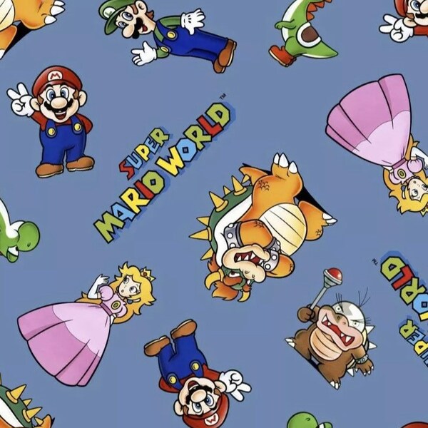 Super Mario Fabric by the Yard - Etsy