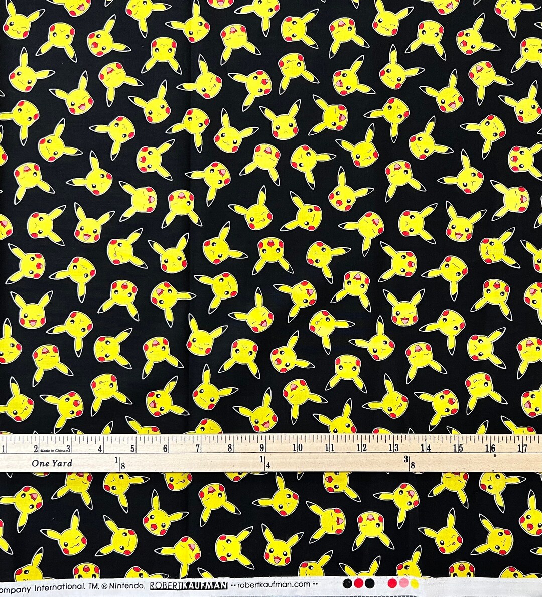 Pokemon Pikachu Head Toss 2018 Black 100% Woven Cotton Fabric, Pikachu Black - Etsy