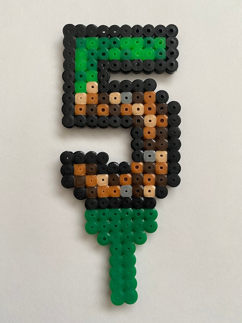 Minecraft Style Birthday Age Cake Topper - Etsy