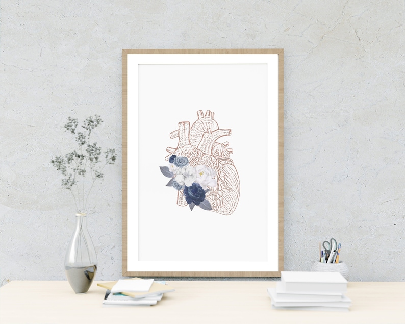 Human Heart Cardiology Art Office Decor Doctor Gift | Etsy
