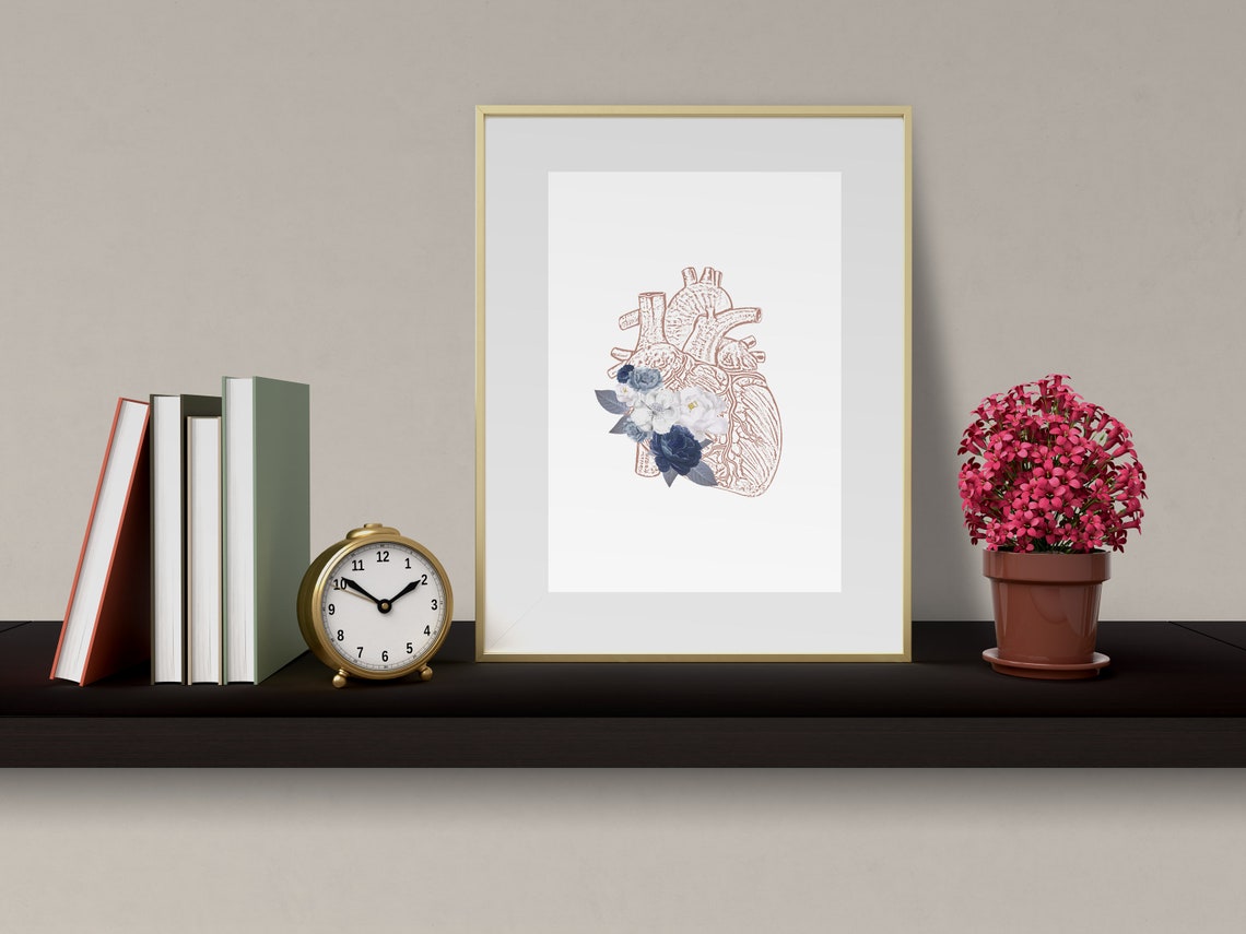 Human Heart | Cardiology Art | Office Decor | Doctor Gift | Cardiology ...