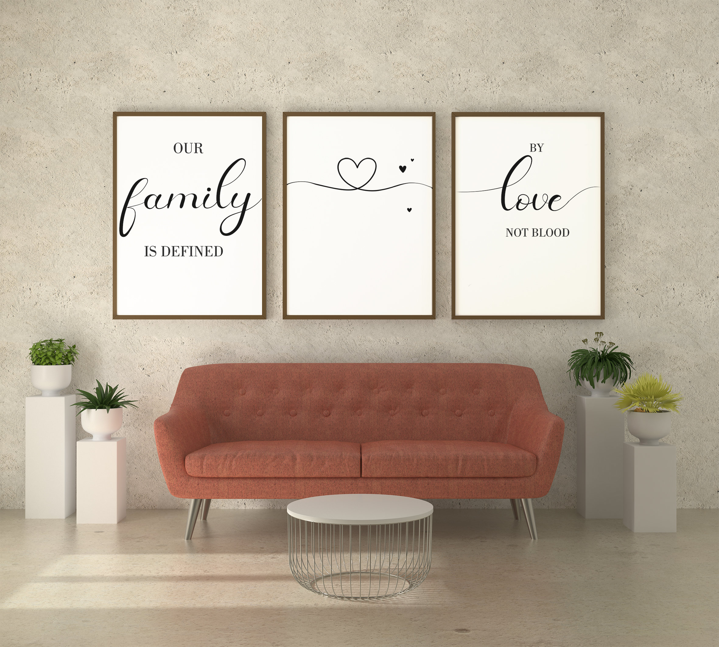 Family, Set of 3 Prints, Wall Art, Set of Colors, Printable Wall Art ...
