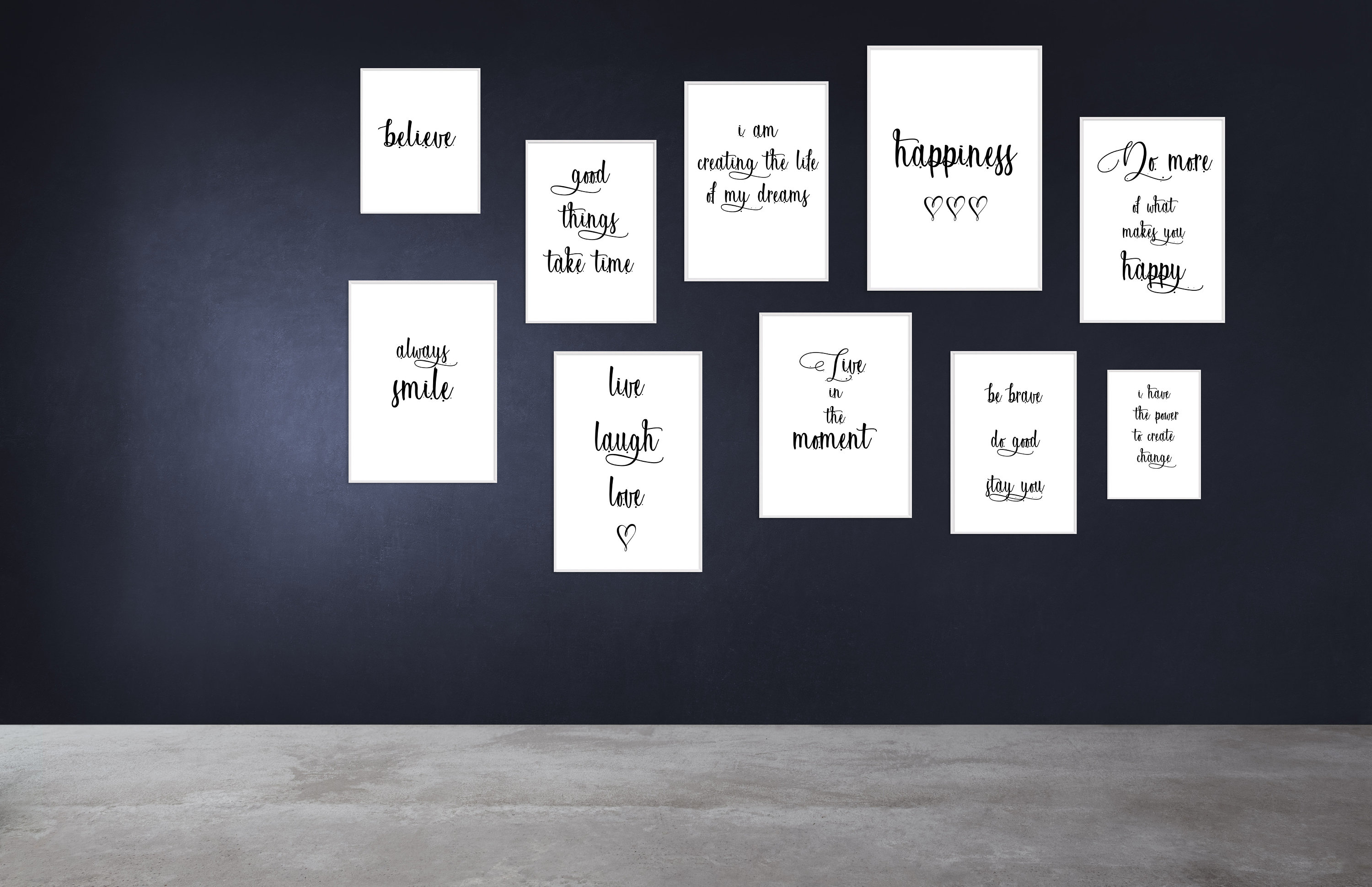Set of 10 Printable Work-space Signs Inspirational Wall Art INSTANT ...