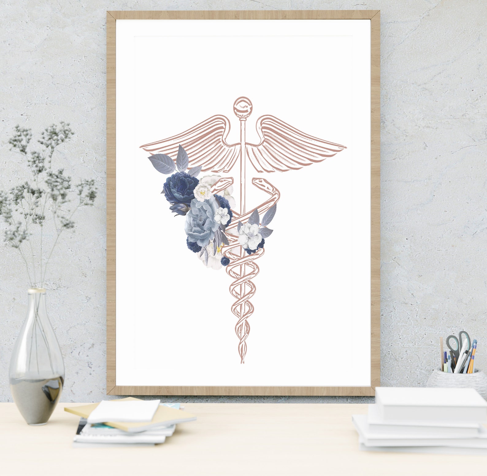 Caduceus | Caduceus Art | Caduceus Symbol | Doctor Office Decor ...