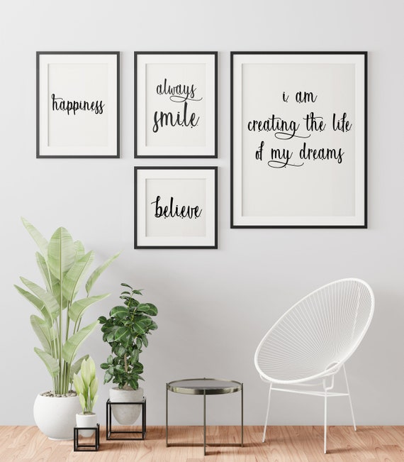 Set of 10 Printable Work-space Signs Inspirational Wall Art | Etsy