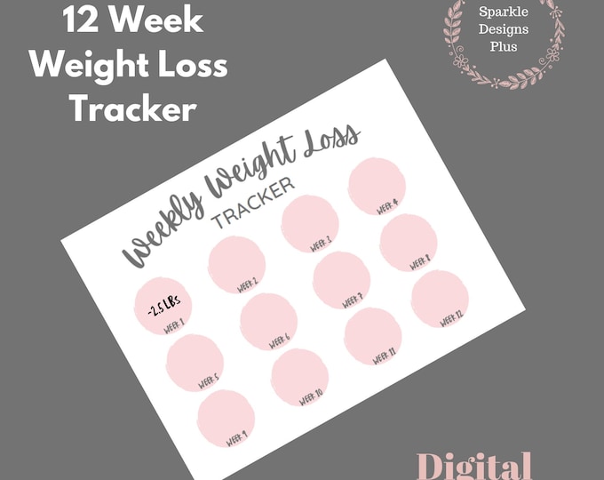 12 Week Printable Weight Loss Tracker Chart PDF | Etsy