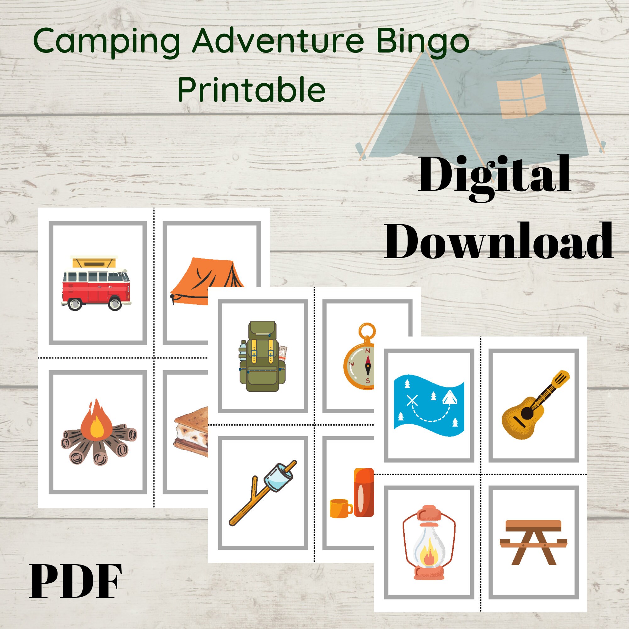 Camping Adventure Bingo Printable | Summer Game | Outdoor Fun - Etsy