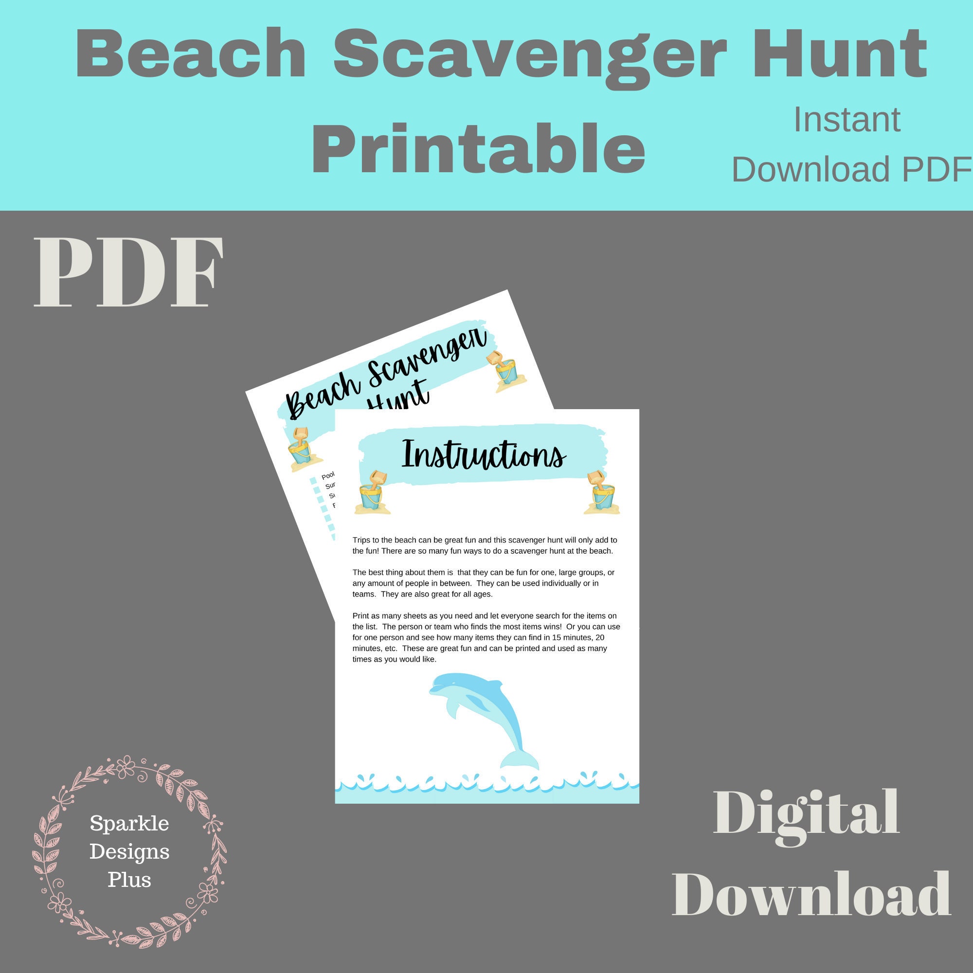 Beach Scavenger Hunt Printable - Etsy