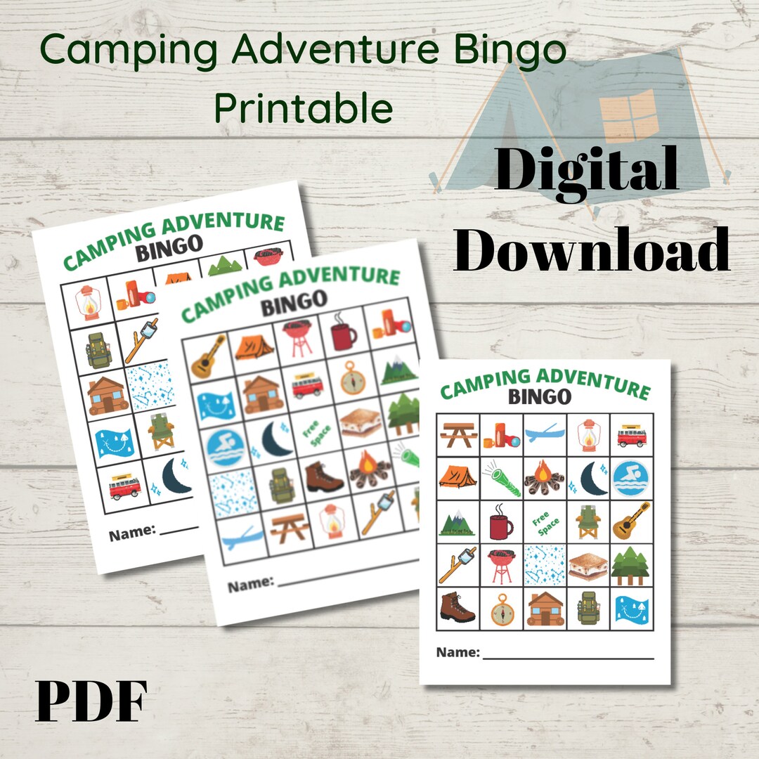 Camping Adventure Bingo Printable | Summer Game | Outdoor Fun - Etsy