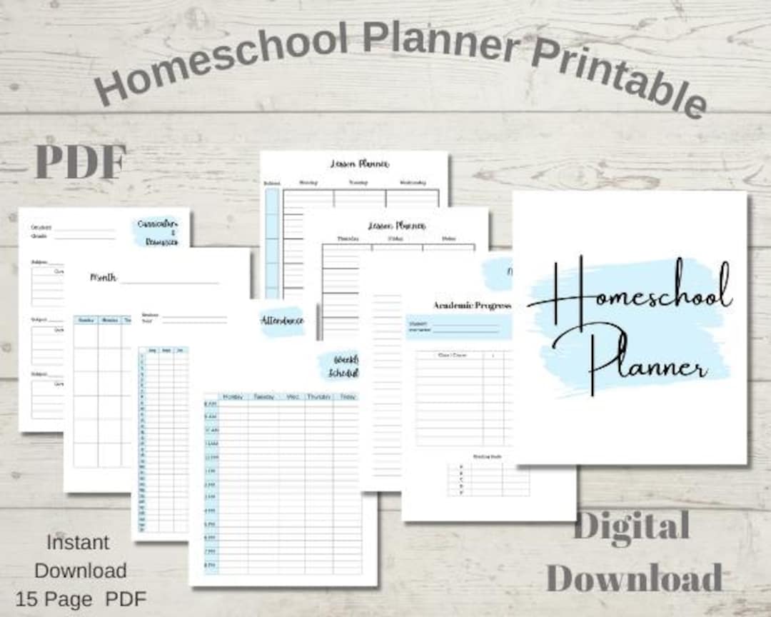 Homeschool Planner Organizer 15 Printable Pages | Schedules | Activity ...