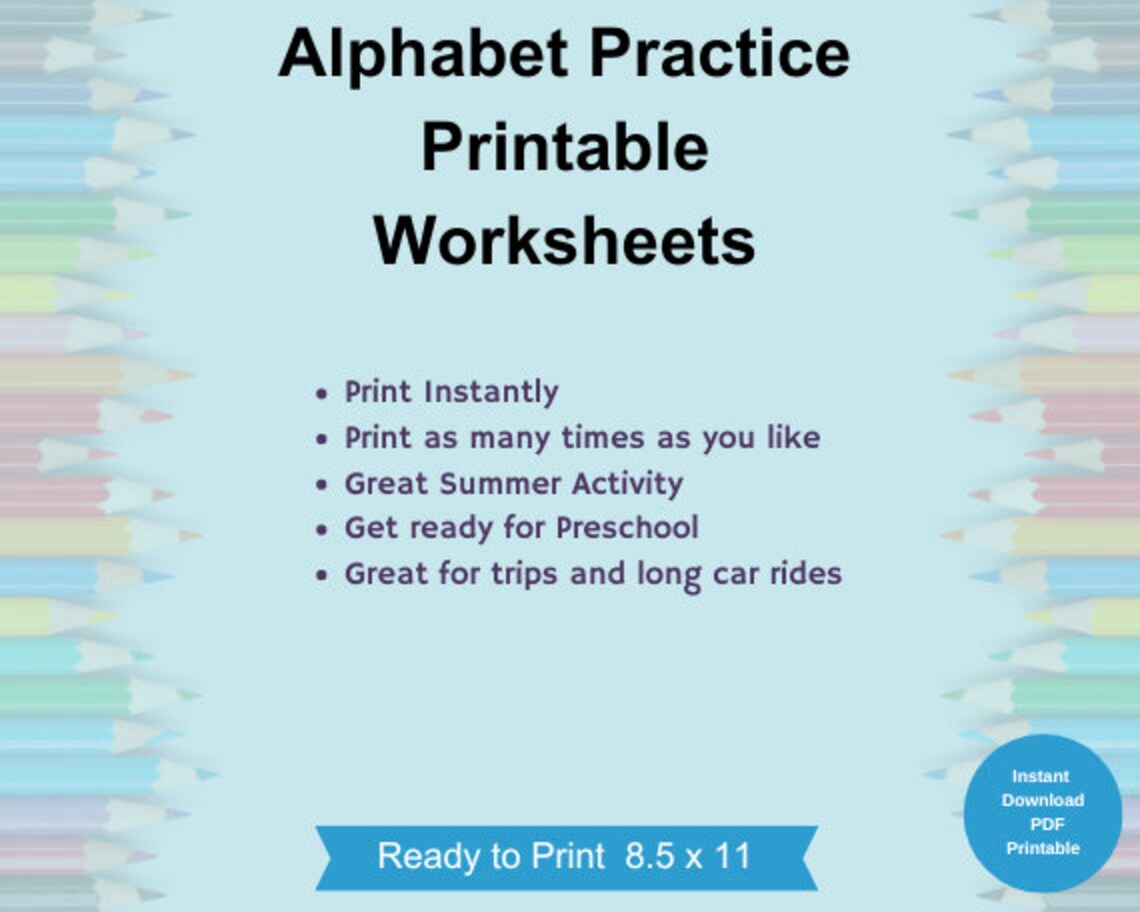 ABC Alphabet Printable Worksheets Coloring Sheets Preschool Pre-k ...