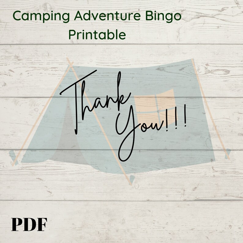 Camping Adventure Bingo Printable | Summer Game | Outdoor Fun - Etsy