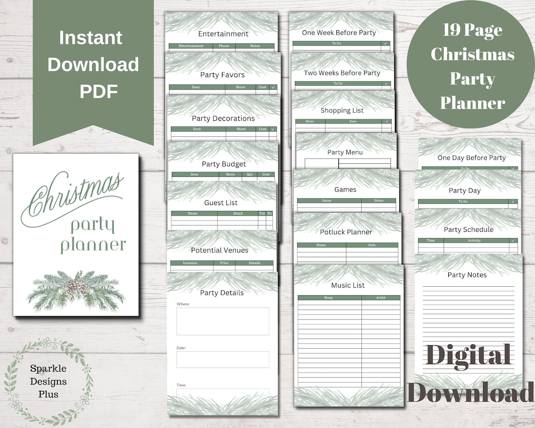 Printable Christmas Party Planner | DIY Binder Planner for Christmas ...