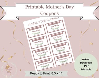 Mother's Day Printable Coupons: Instant Love & Appreciation for Mom - Etsy