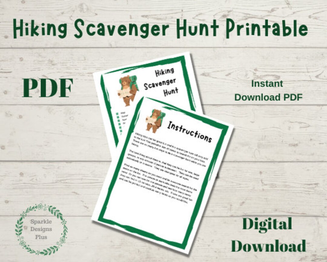 Hiking Scavenger Hunt Printable | Summer Fun | Vacation Game | Outdoor ...
